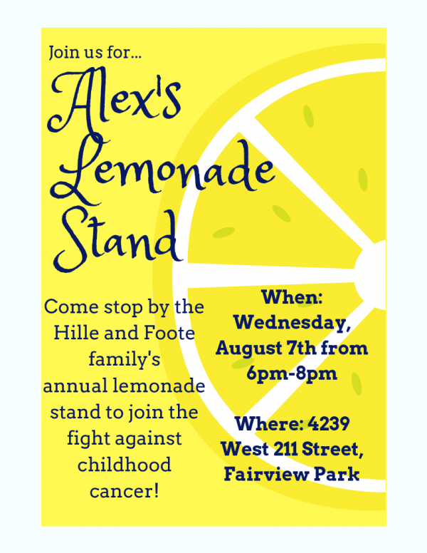 Foote/Hille Team Lemonade Stand | Alex's Lemonade Stand Foundation for ...